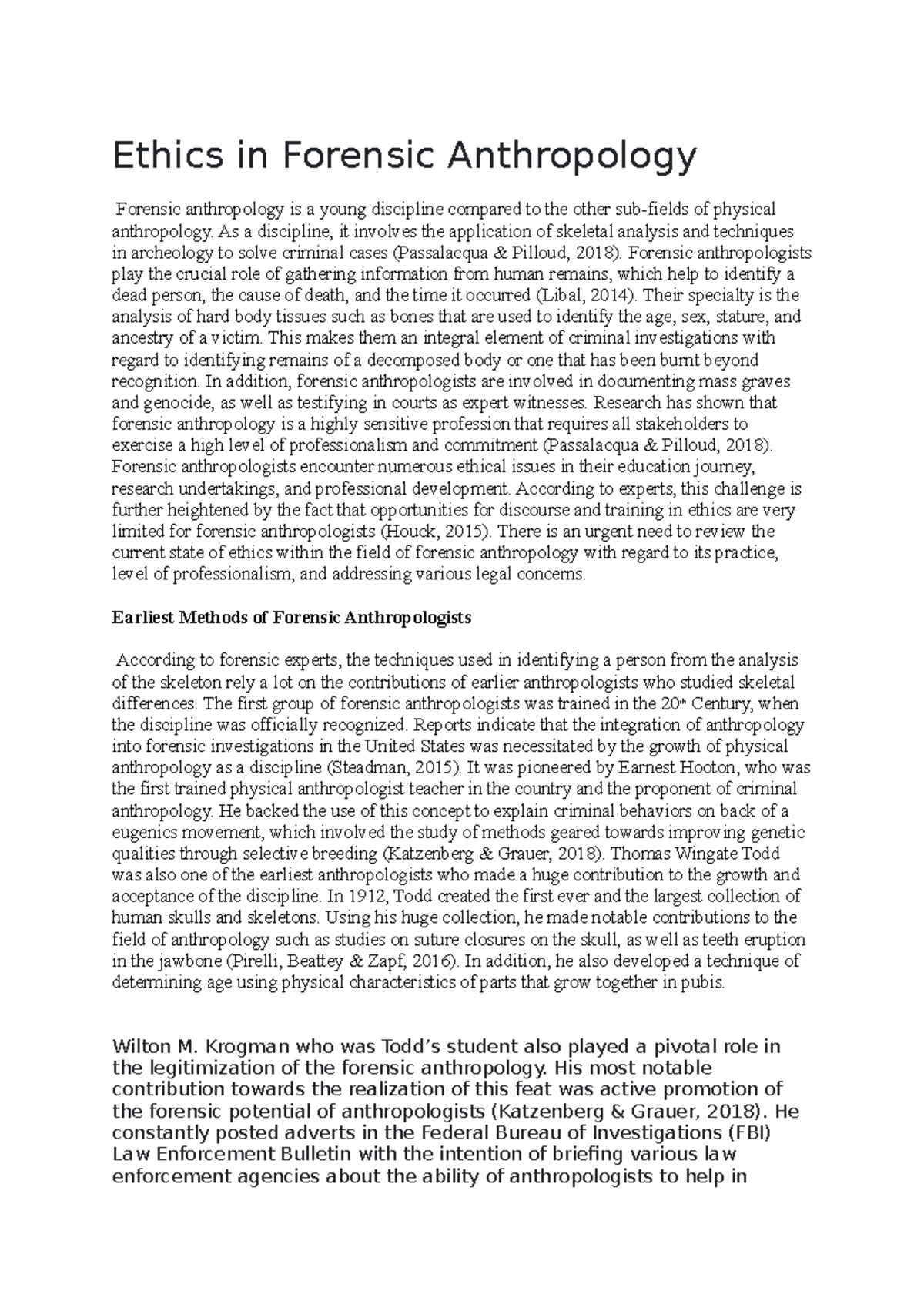 Ethics in Forensic Anthropology - Ethics in Forensic Anthropology ...