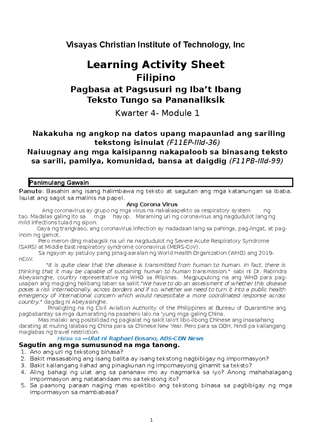 Pagbasa at Pagsusuri 6 - i want to use this as an lecture for my ...