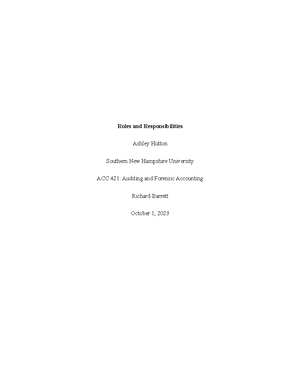 ACC 421 Module Four Short Paper - Module Four: Short Paper Ashley ...