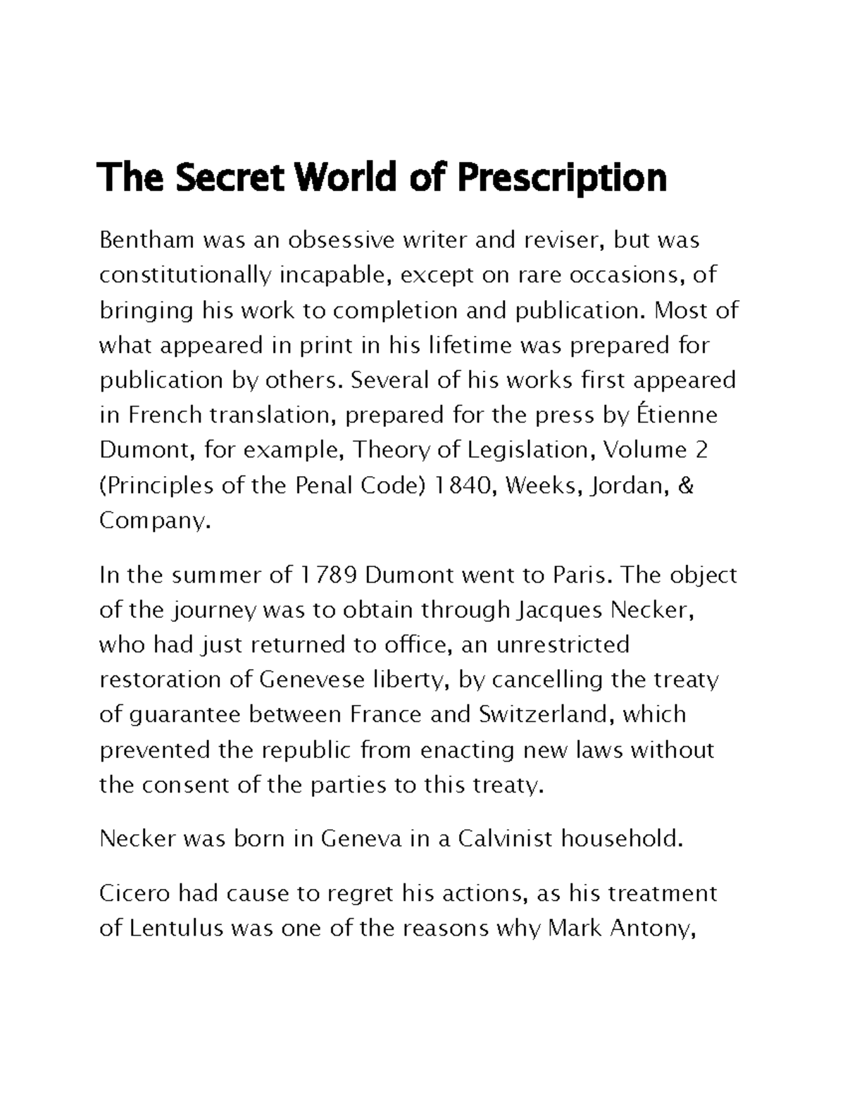 The Secret World of Prescription - The Secret World of Prescription ...