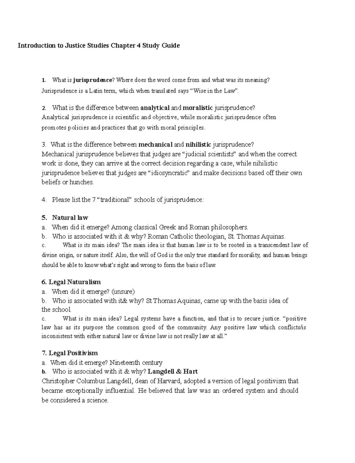 Introduction to Justice Studies Chapter 4 Study Guide - What is the ...