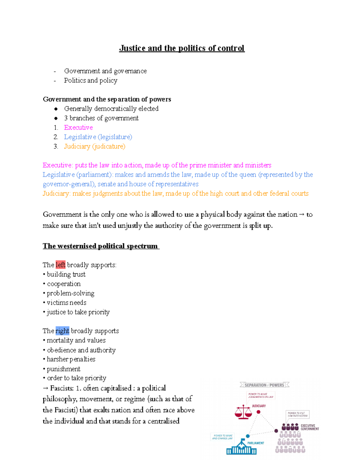 Lecture 4 Justice II The politics of control - Justice and the politics ...