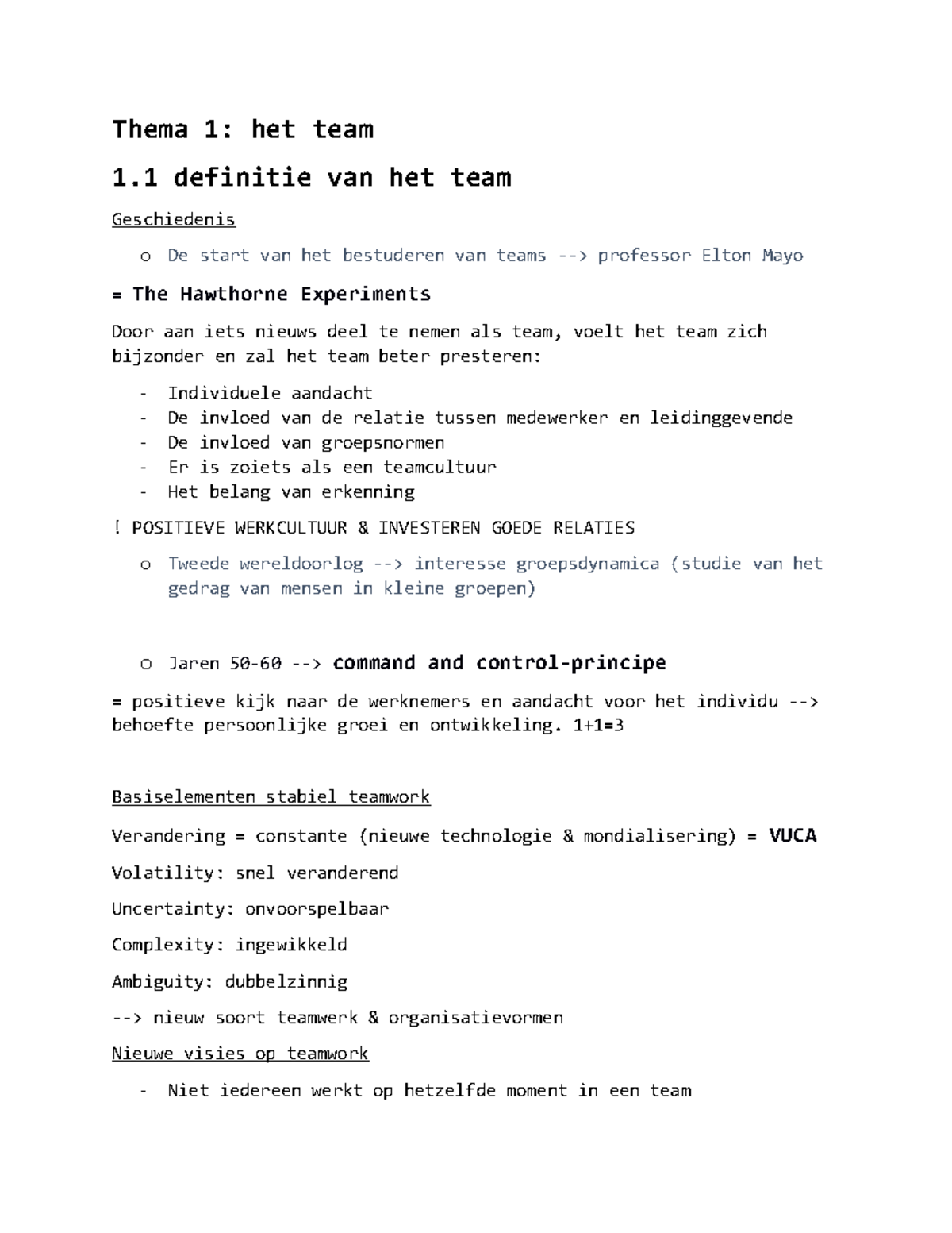 Hoofdstuk 1 werken met teams schooljaar 2021-2022 - Thema 1: het team 1 ...