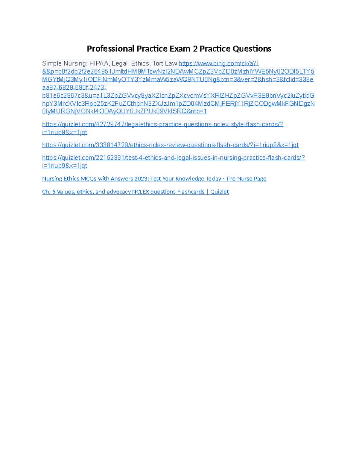 Professional Practice Exam 2 Practice - Professional Practice Exam 2 ...