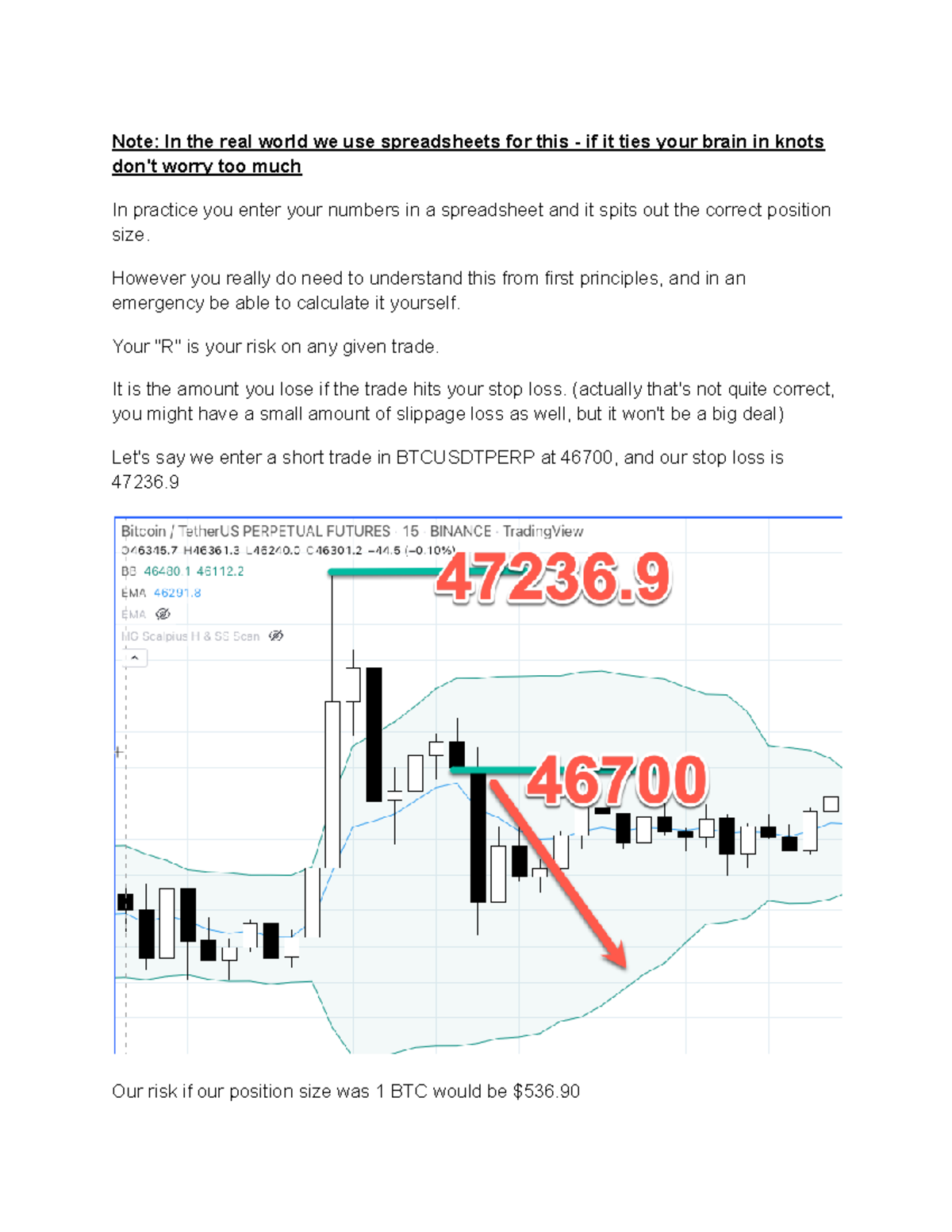 Manually Calculating Position Sizing Note In The Real World We Use