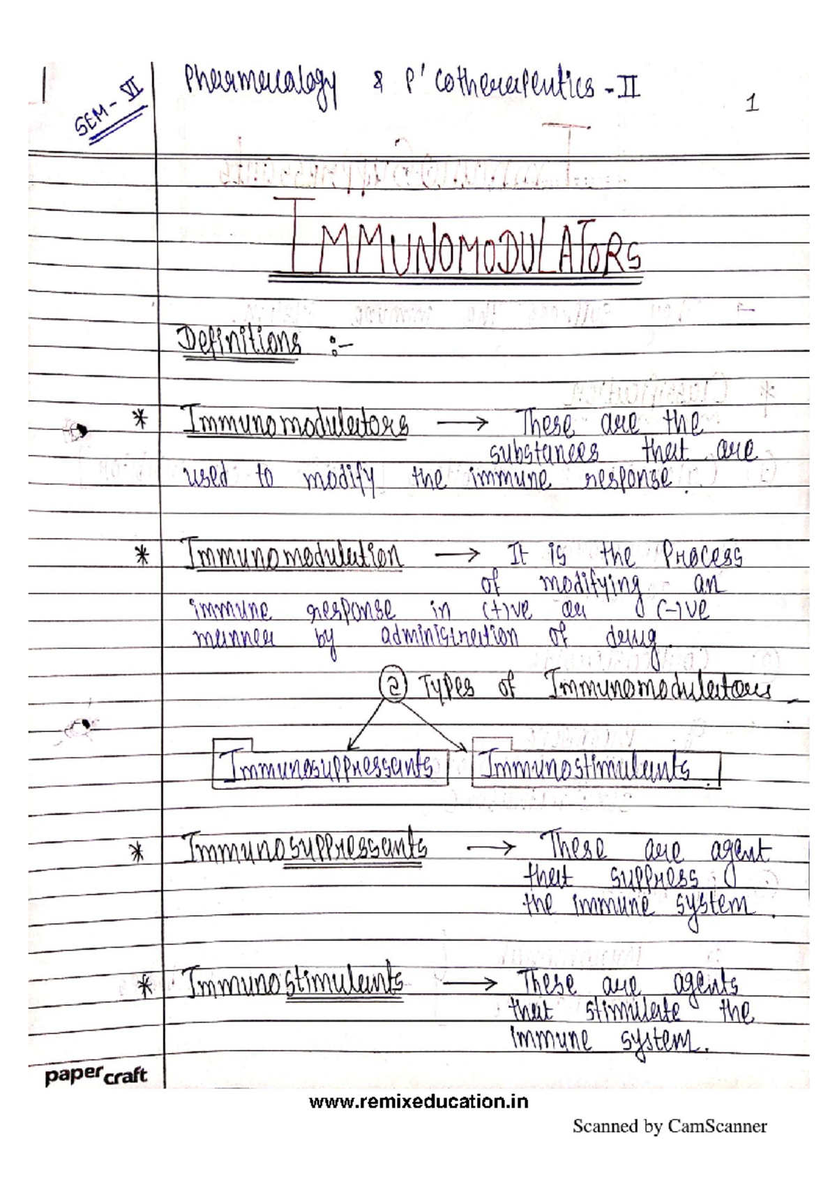 Immunology Drugs - Fefejvh hdhdnd - B.PHARMACY - Studocu