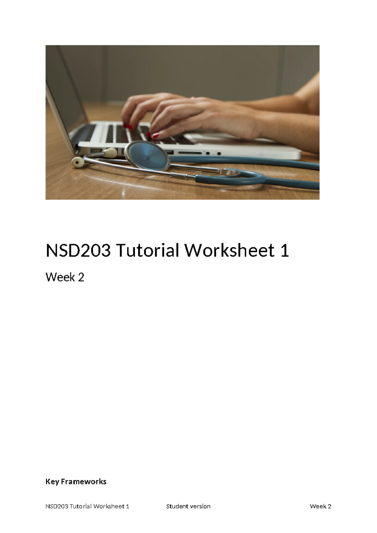 Tutorial Worksheet 01 Week 02 Student version Final - NSD203 Tutorial ...