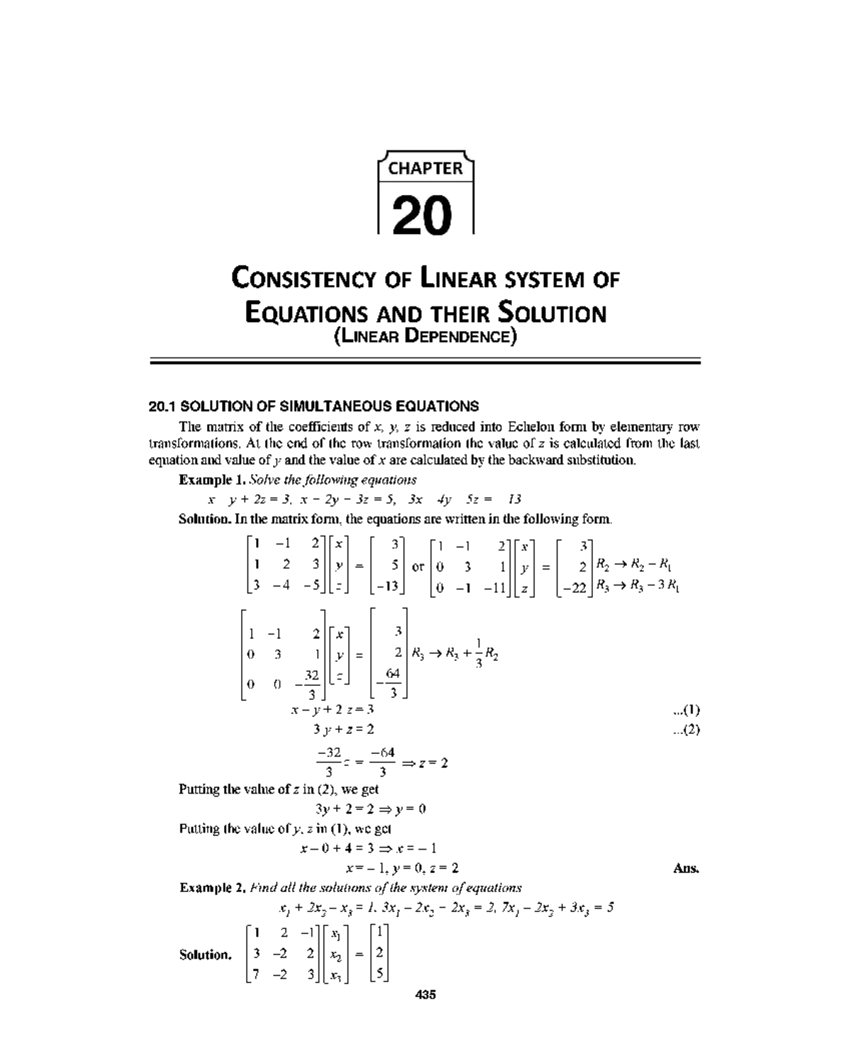 Higher Engg Maths- 20 - Consistency of linear system of equations and ...