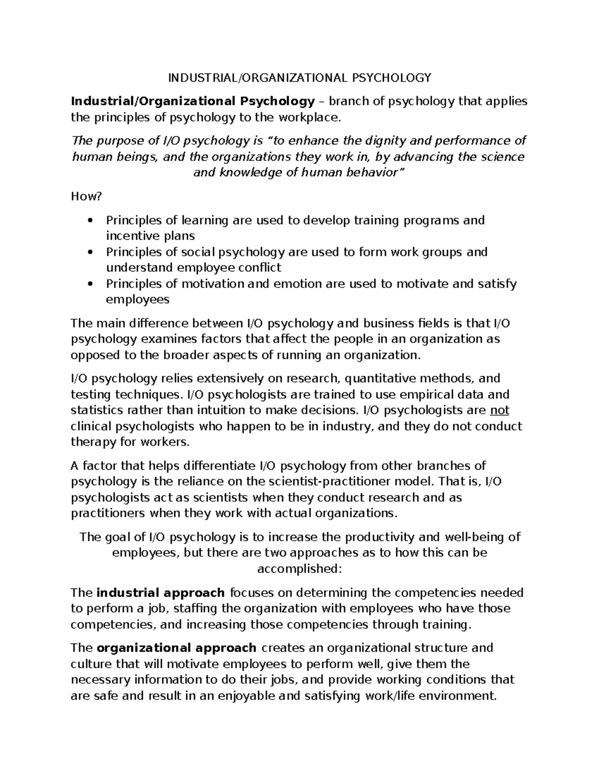 Prelim-Handout - Pdf - INDUSTRIAL/ORGANIZATIONAL PSYCHOLOGY Industrial ...