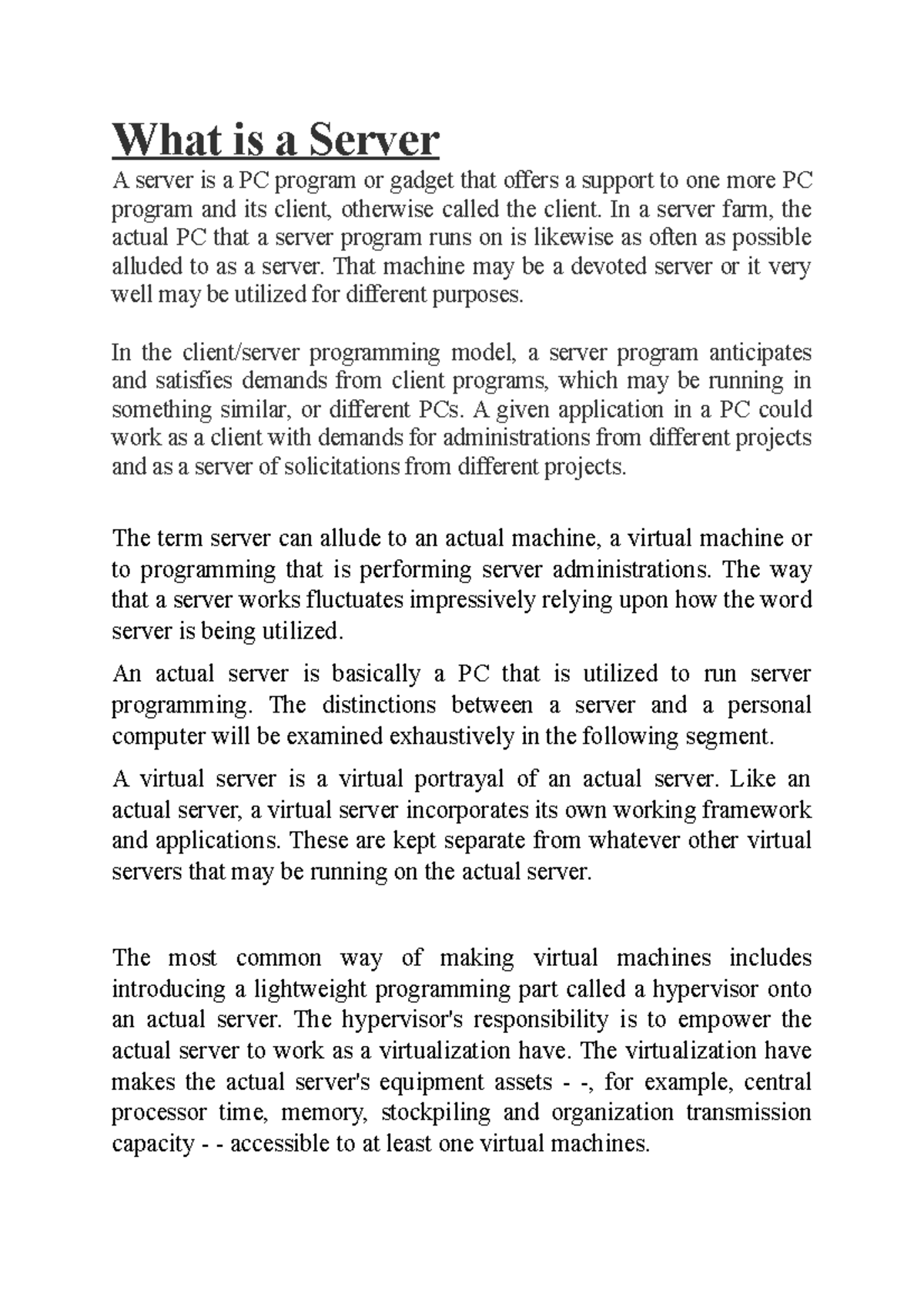 What is a Server - In a server farm, the actual PC that a server ...