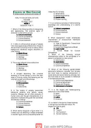 NCM 113 examination - NCM 113-CHN 2 LEC FINAL EXAMINATION 1. The fourth ...