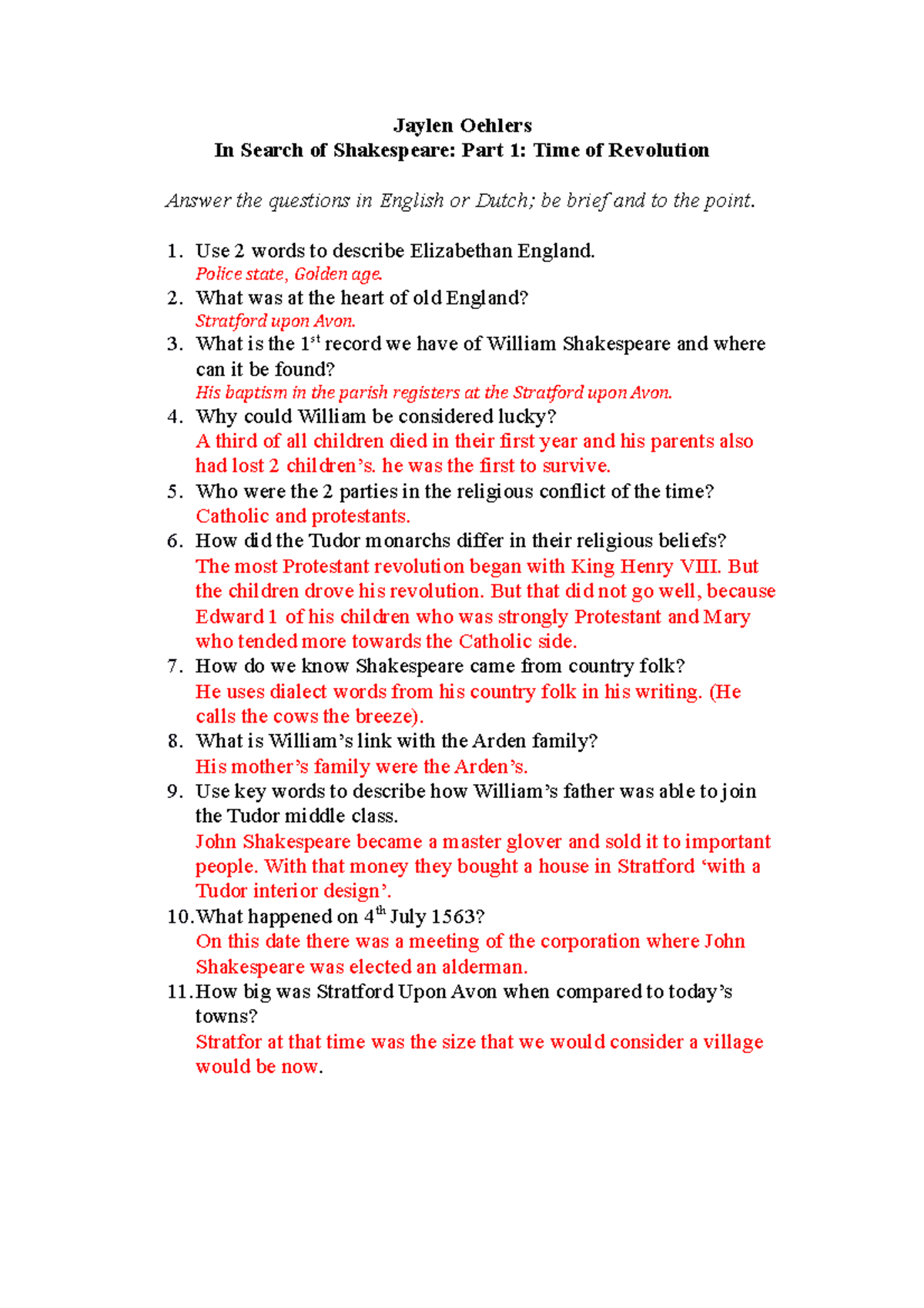 Time of Revolution - Dit is een korte samenvatting van de eerste 19 ...