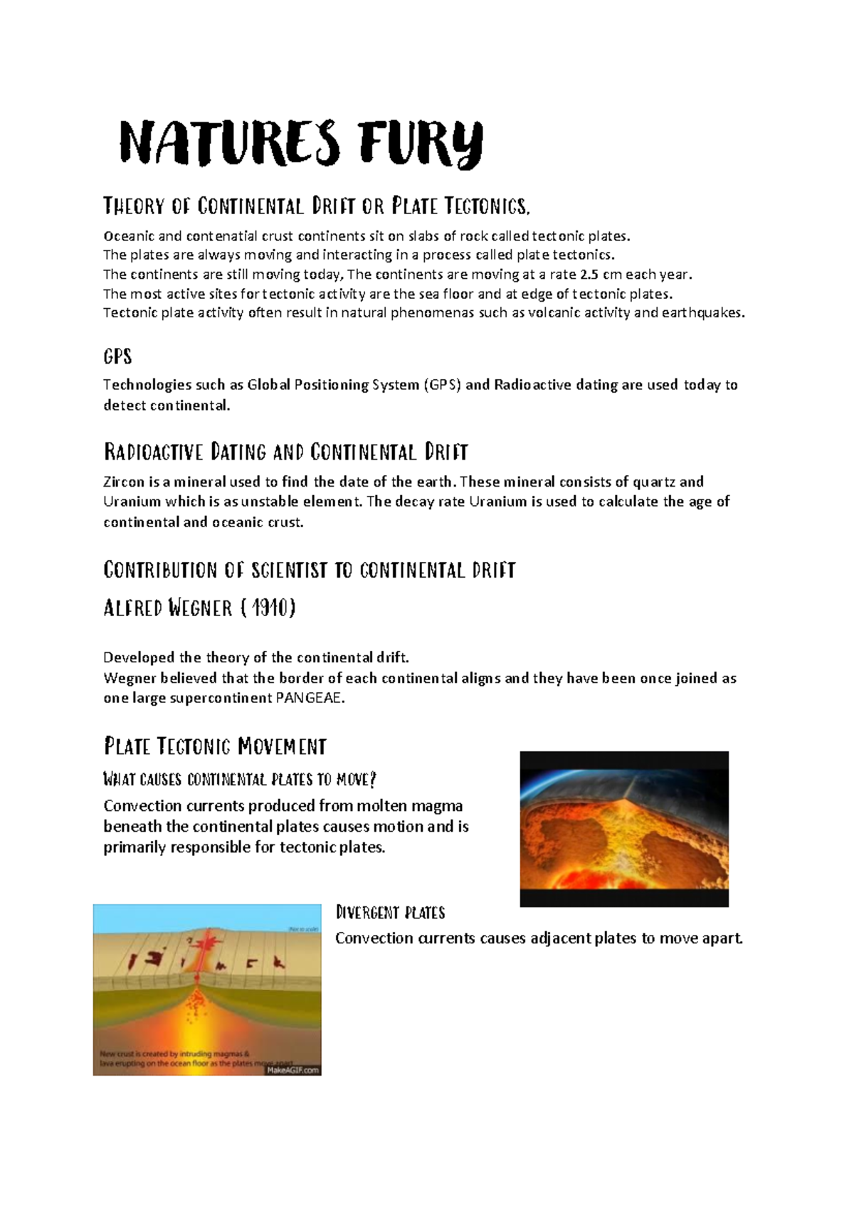 Natures FURY - NATURES FURY Theory of Continental Drift or Plate ...