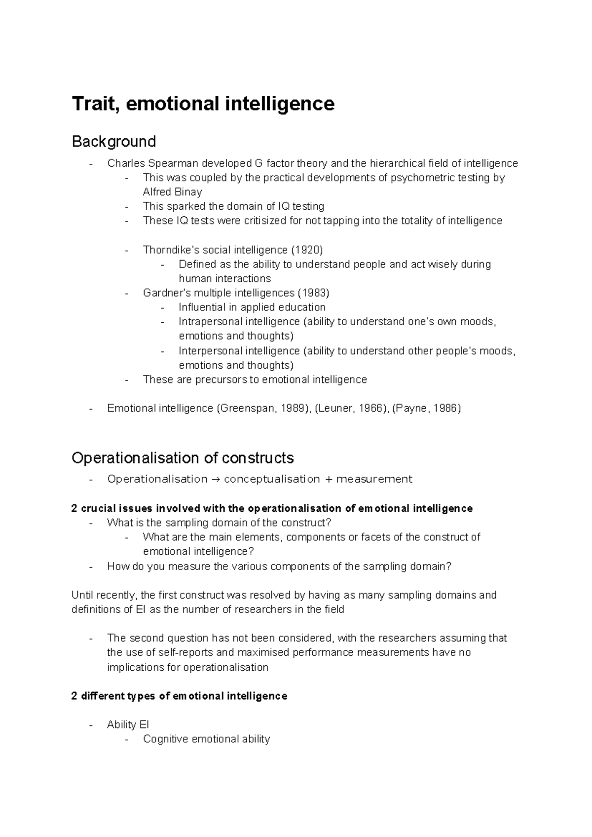 Trait, emotional intelligence - Trait, emotional intelligence ...