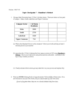 Topic Checkpoint 7 - Hamilton's Method - Kasman – MAT 103 Topic ...