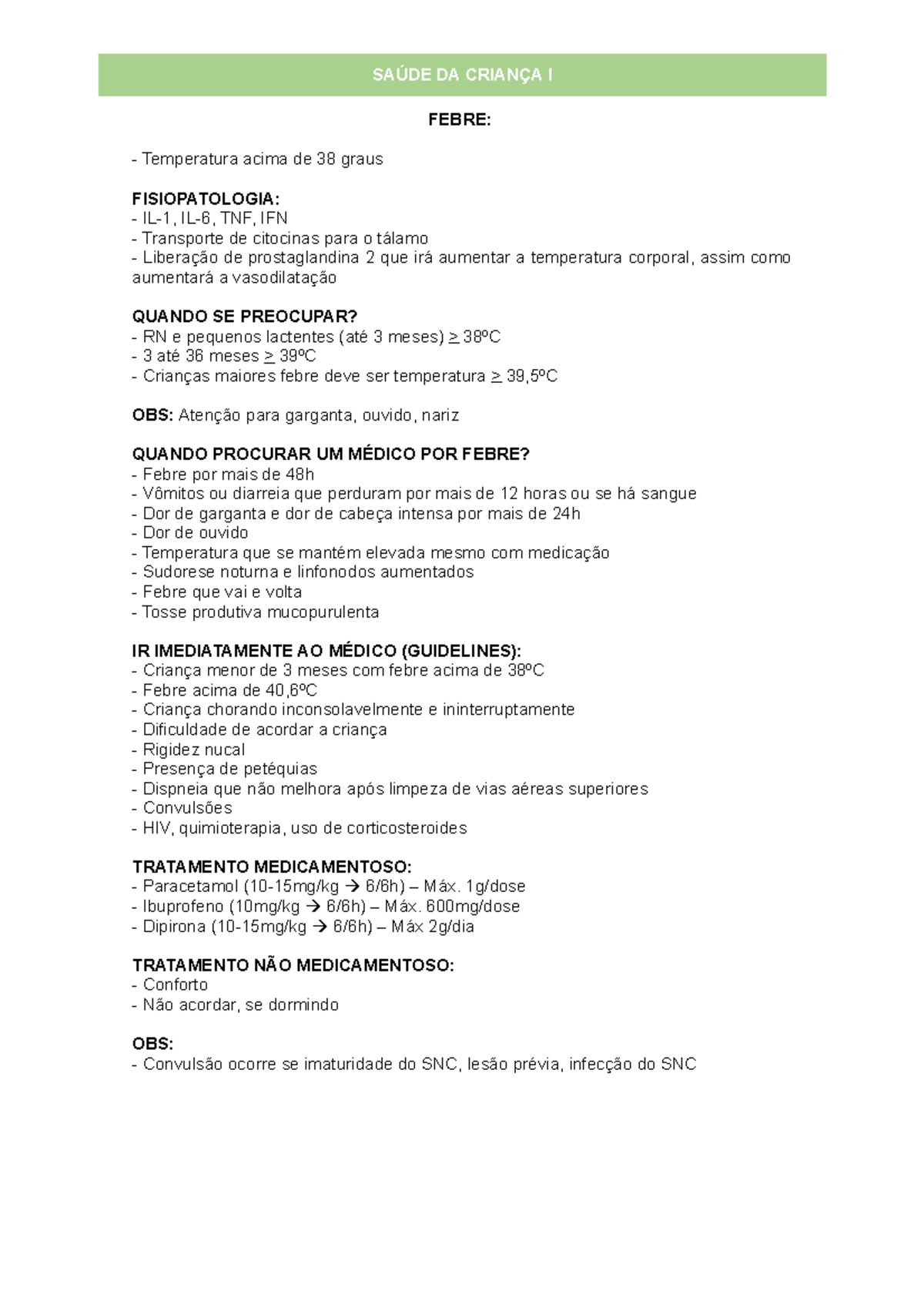 Febre - SAÚDE DA CRIANÇA I FEBRE: Temperatura acima de 38 graus ...