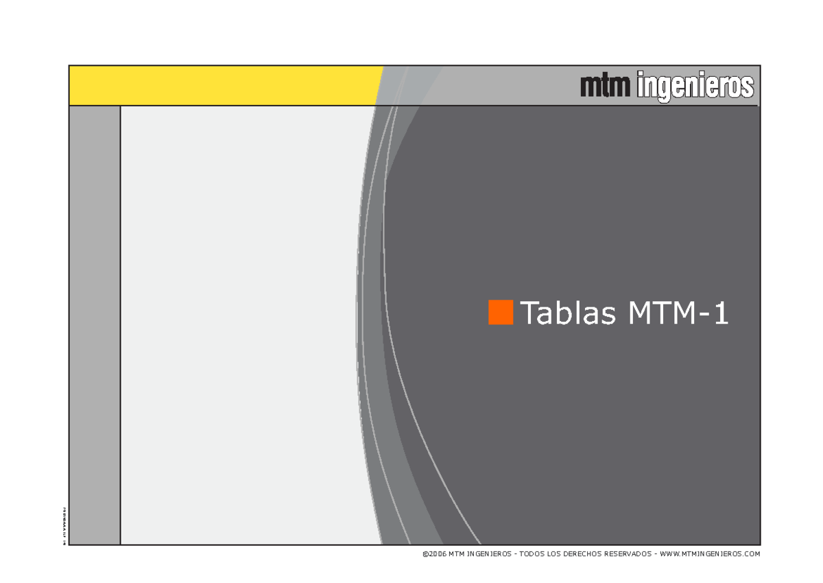Tablas MTM 1 - - Studocu