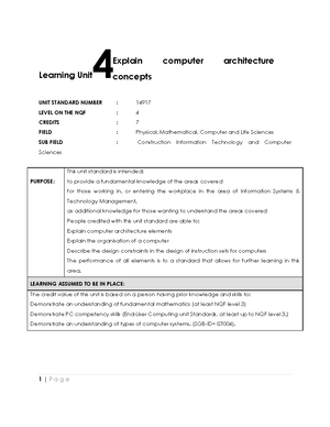 Resolve computer user`s problems - Learning Unit 5 UNIT STANDARD NUMBER ...