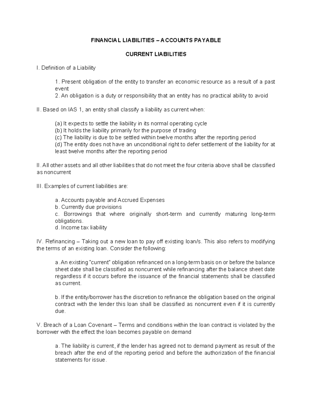 Accounts Payable - FINANCIAL LIABILITIES – ACCOUNTS PAYABLE CURRENT ...