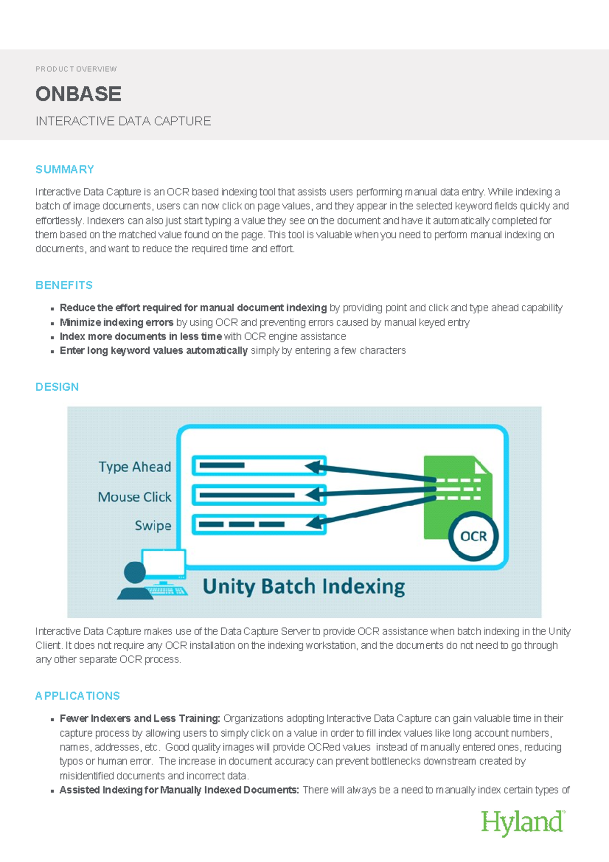 Interactive Data Capture Product Overview - SUMMARY Interactive Data ...