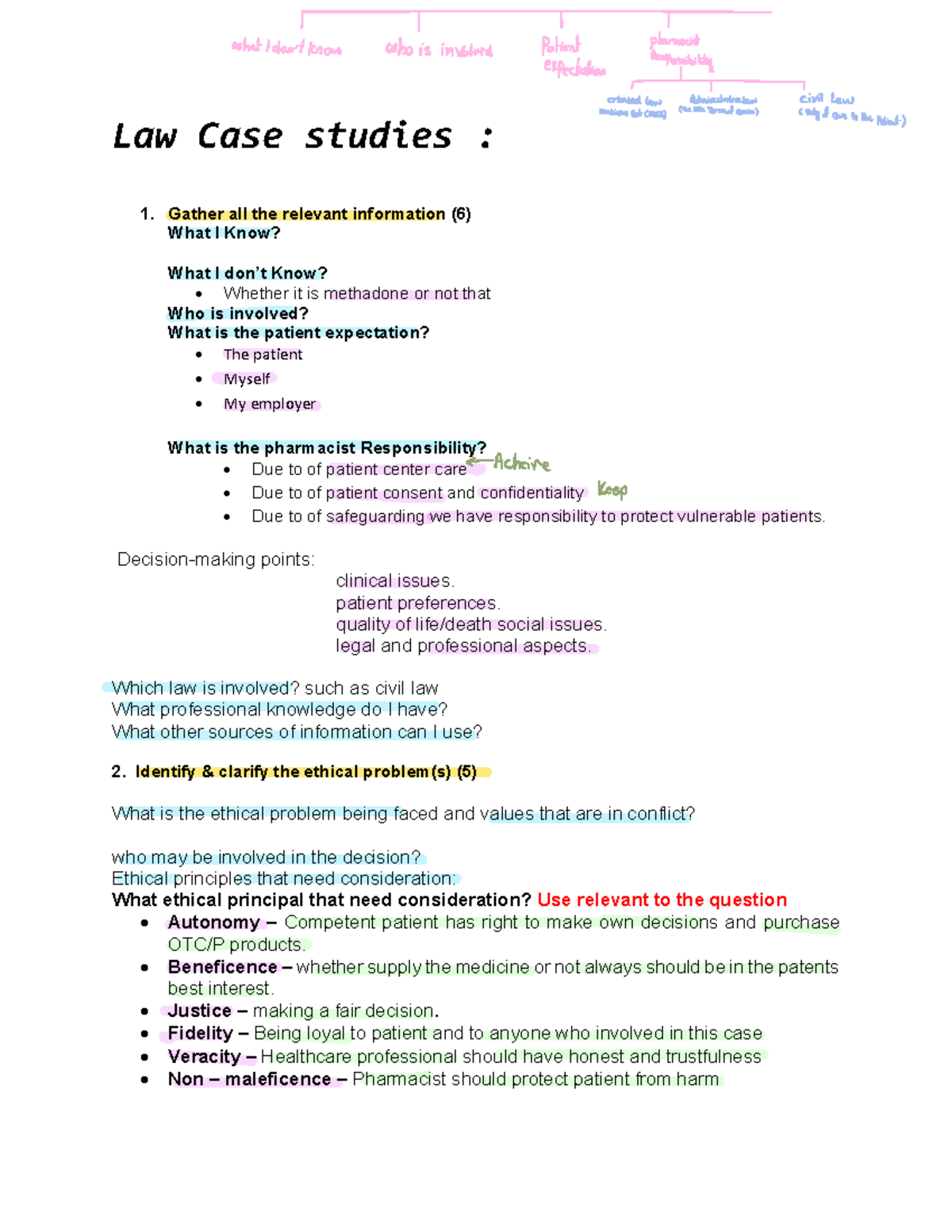 All study cases copy - .......... - Law Case studies : Gather all the ...