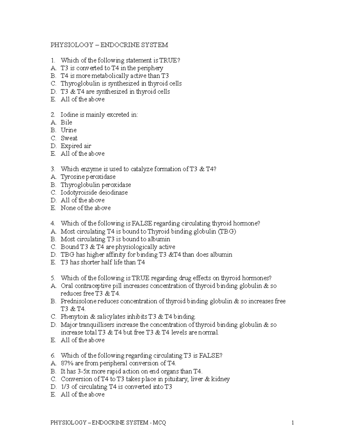 419702971-Endocrine-Mcq - PHYSIOLOGY – ENDOCRINE SYSTEM Which of the ...
