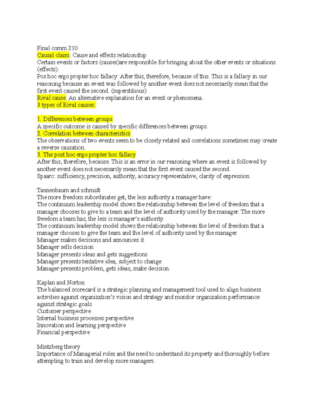 Final comm 210 - Final comm 210 Causal claim: Cause and effects ...
