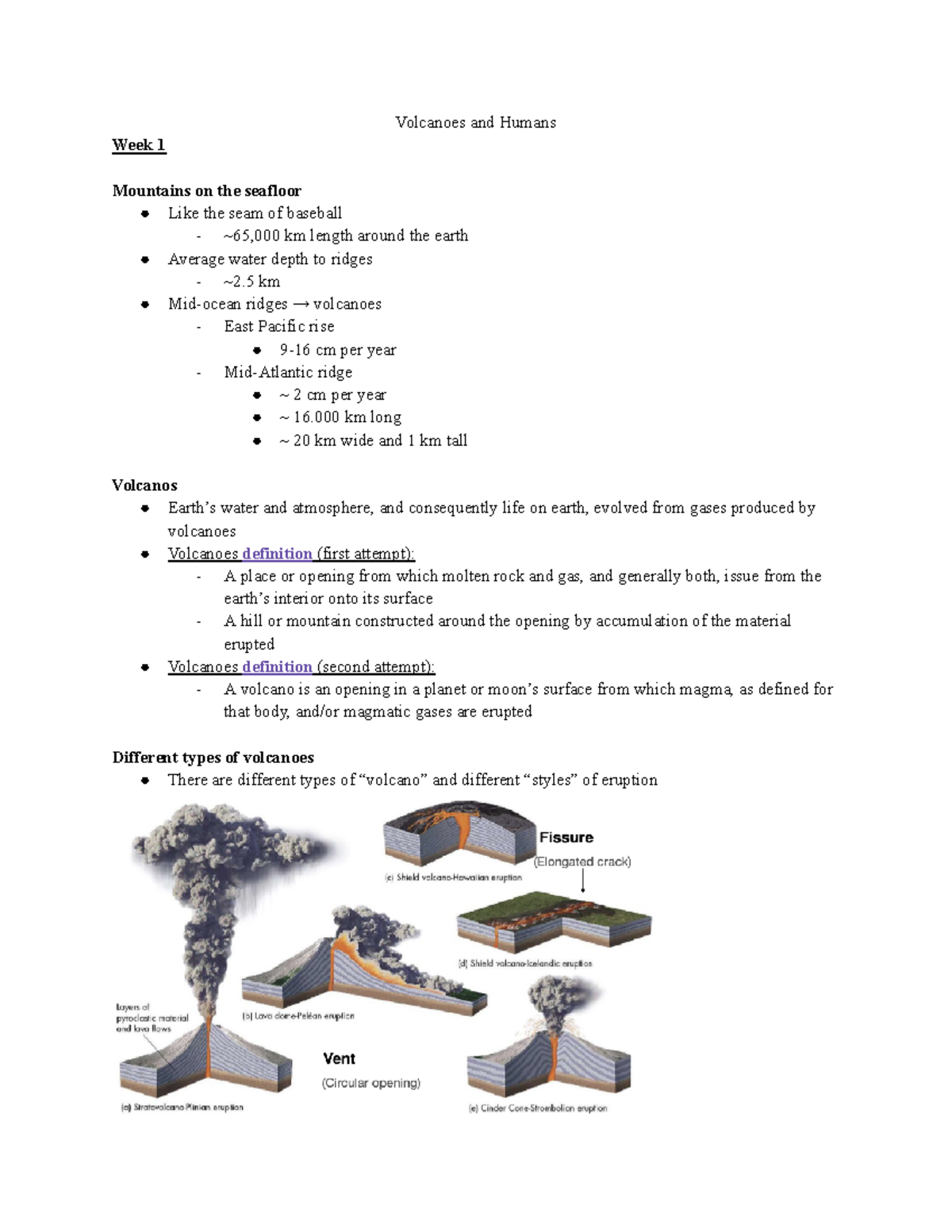 Volcanoes and Humans: Week 1 - Studocu