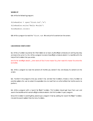 Lab 4 - List - list WAP to accept 10 elements from user and display it by using list. WAP to ...
