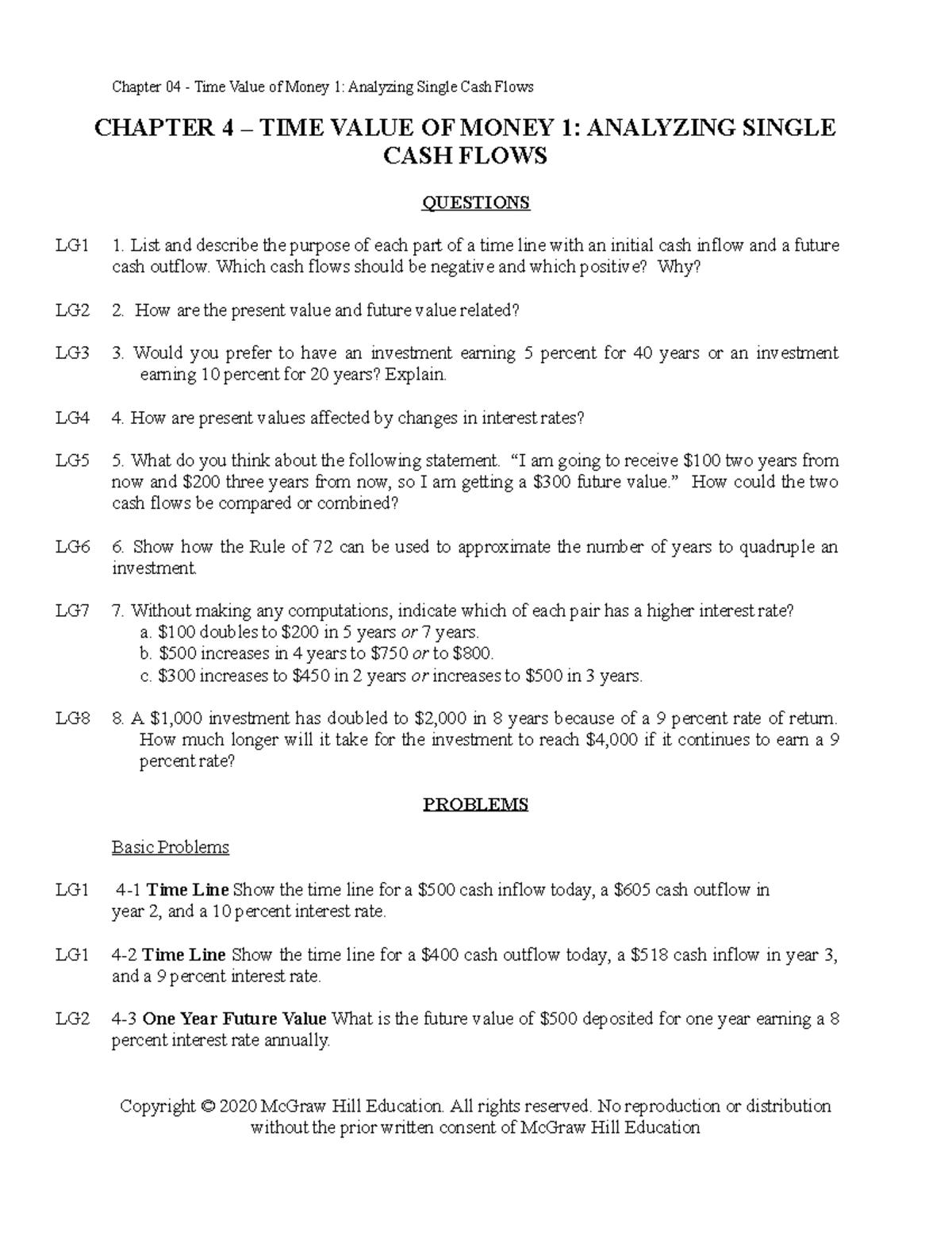Cornett Finance Applications and Theory 5e Chap04 Students manag - CHAPTER 4 – TIME VALUE OF ...
