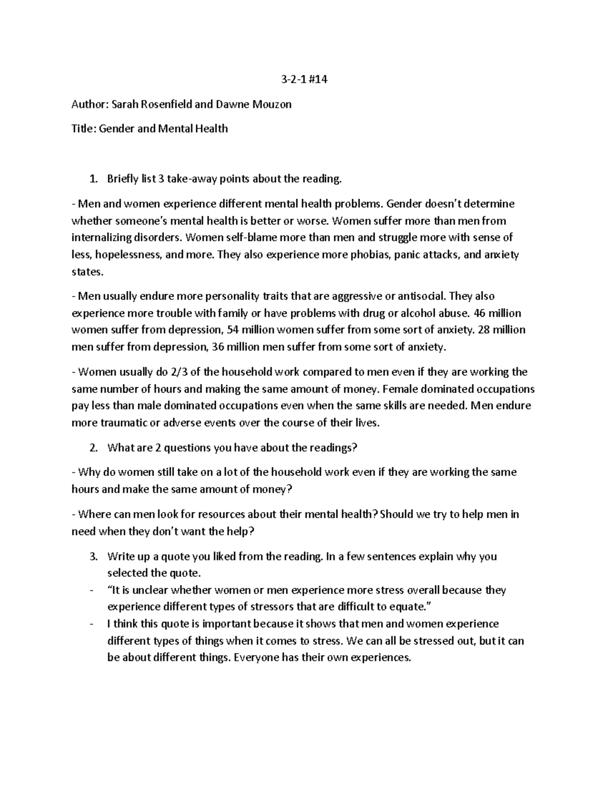 3-2-1 #14 - none - 3 - 2 - 1 Author: Sarah Rosenfield and Dawne Mouzon ...