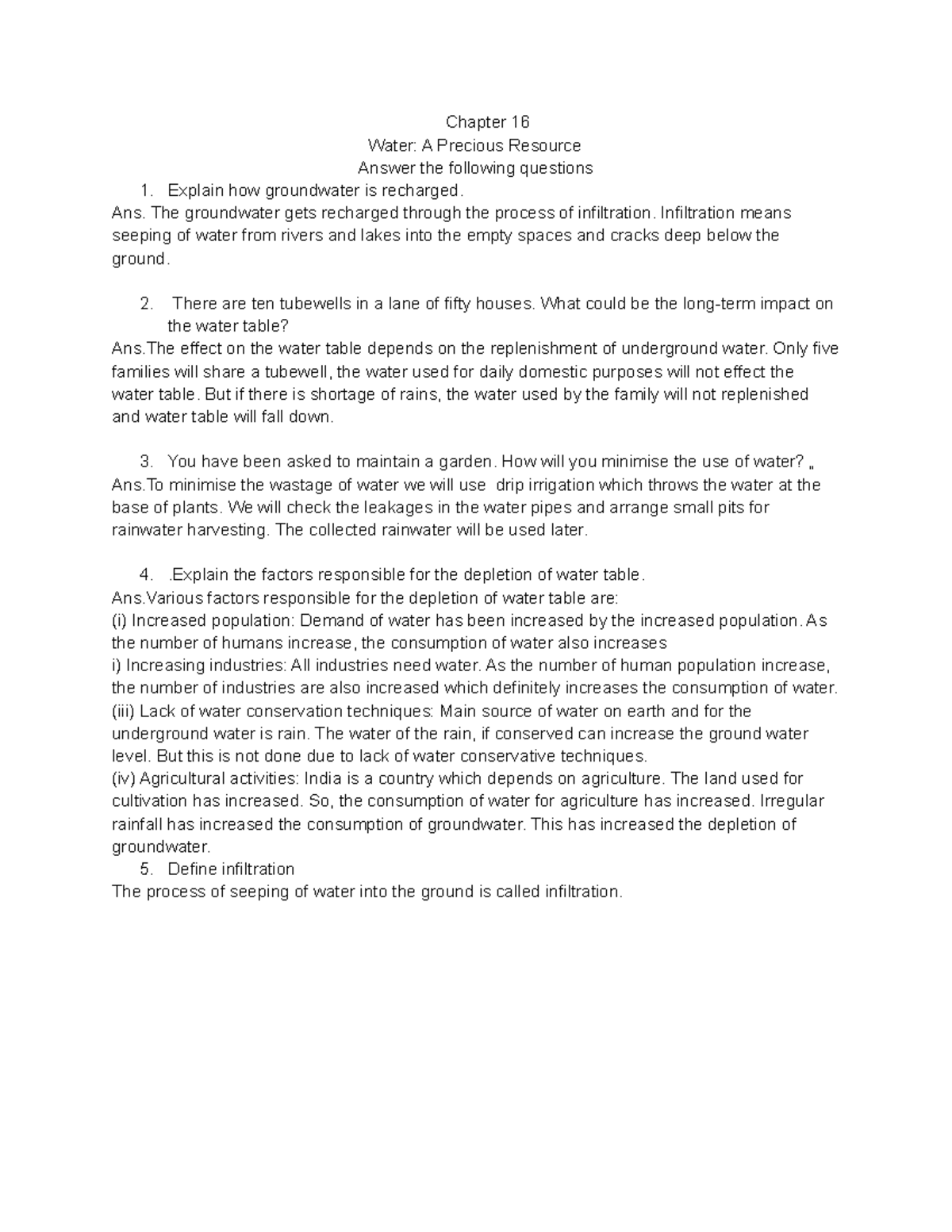 Water A precious resource - Chapter 16 Water: A Precious Resource ...