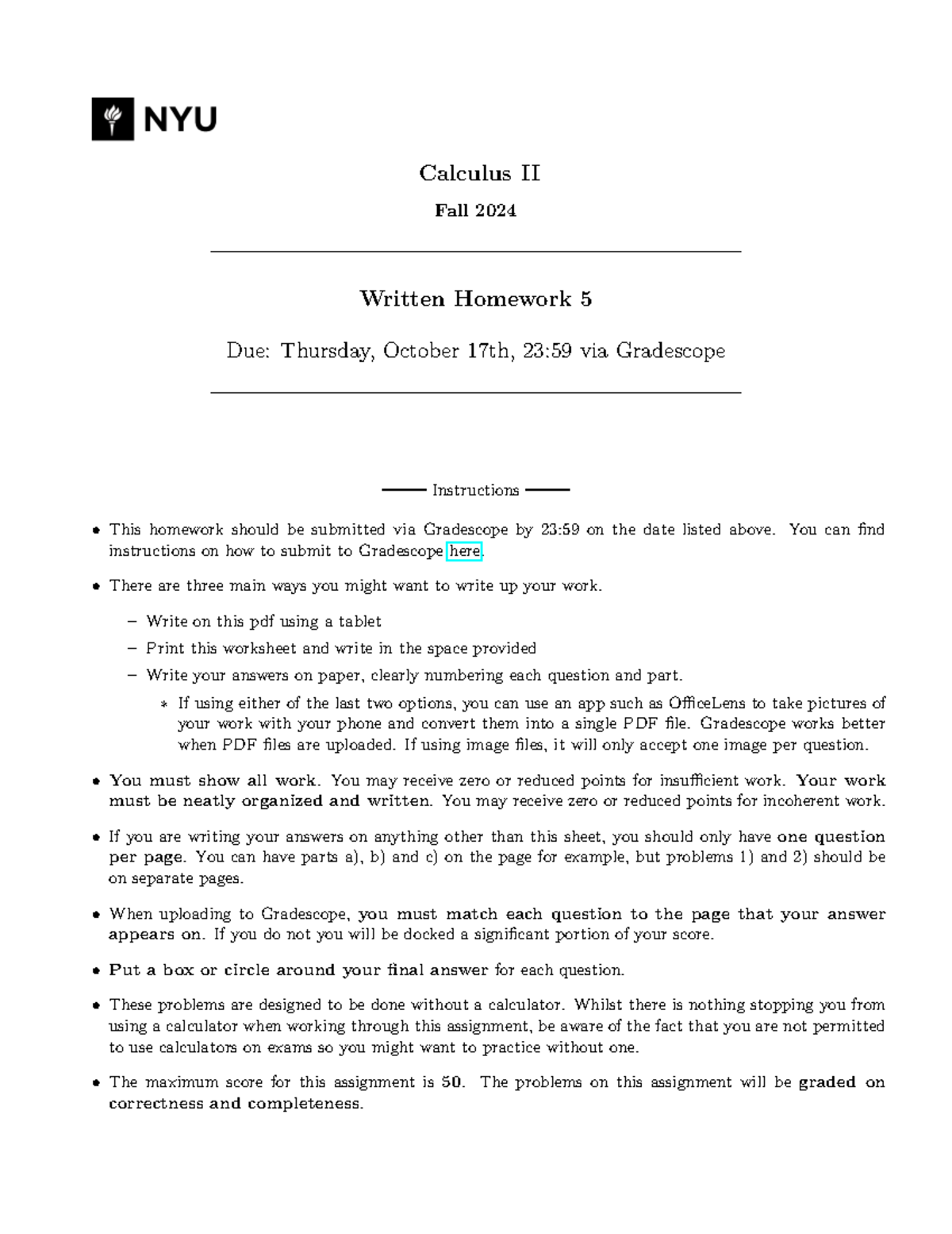 Math122 fa24 hw5 Yuhan - homework - Calculus II Fall 2024 Written ...