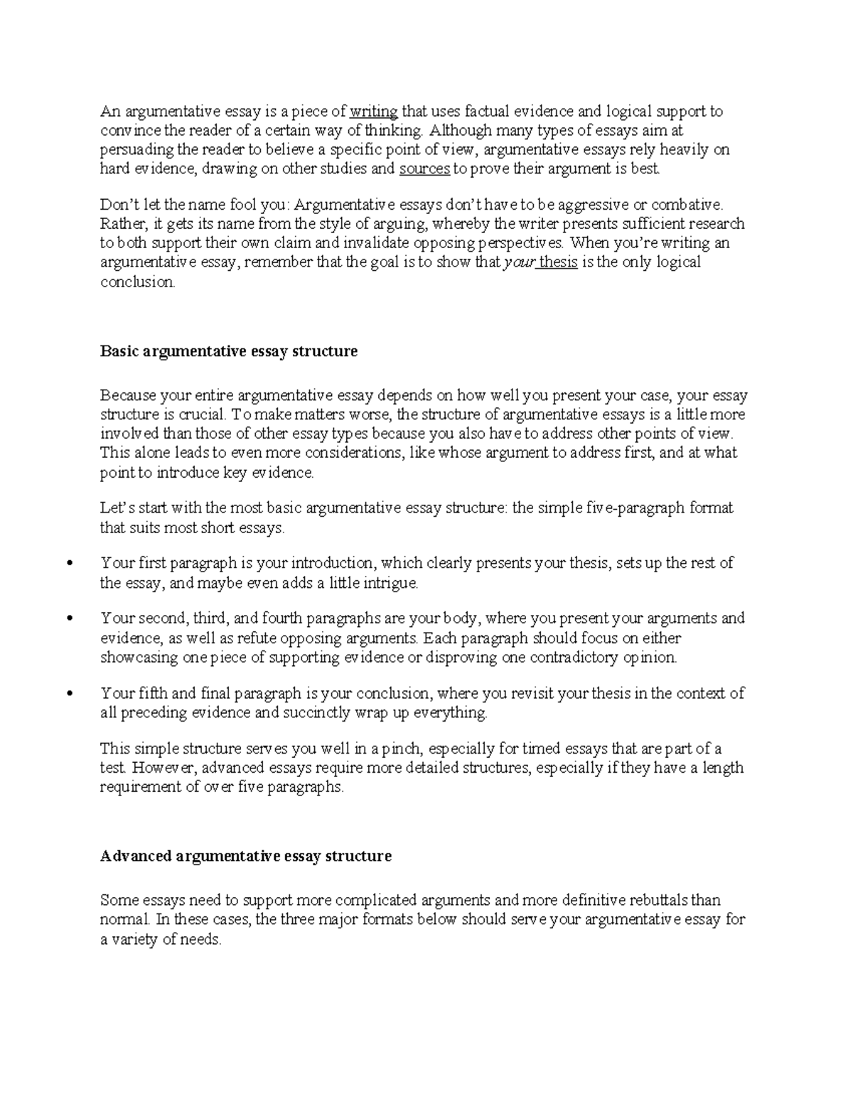 Argumentative writing - An argumentative essay is a piece of writing ...