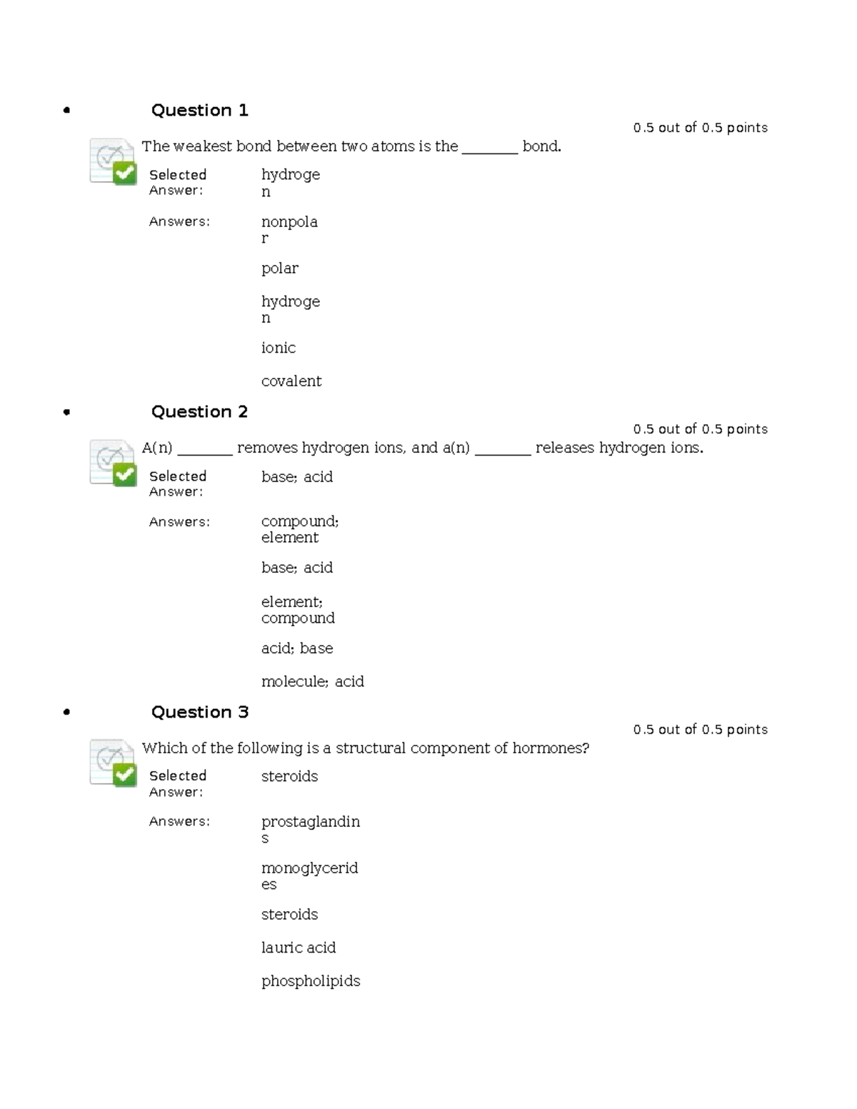 Anatomy Ch.2 Quiz - course work - Question 1 0 out of 0 points The ...