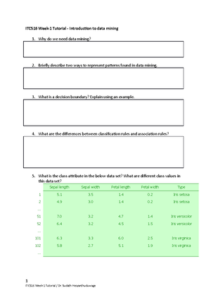 ITC516 Sample Exam Guide - School of Computing and Mathematics SAMPLE EXAM ITC516 Data Mining ...