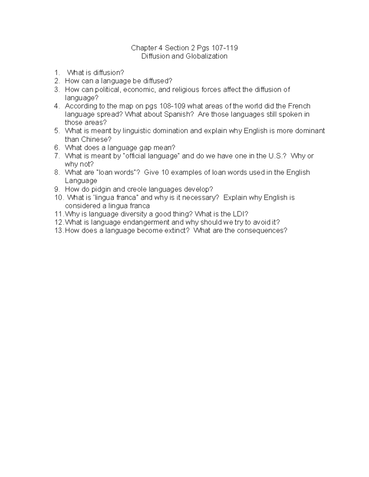 Chapter 4 Section 2 Pgs 107 - Chapter 4 Section 2 Pgs 107- Diffusion ...