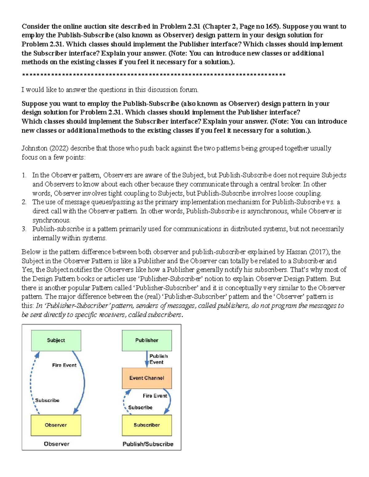 Unit 7 - Discussion forum - Consider the online auction site described in Problem 2 (Chapter 2 ...