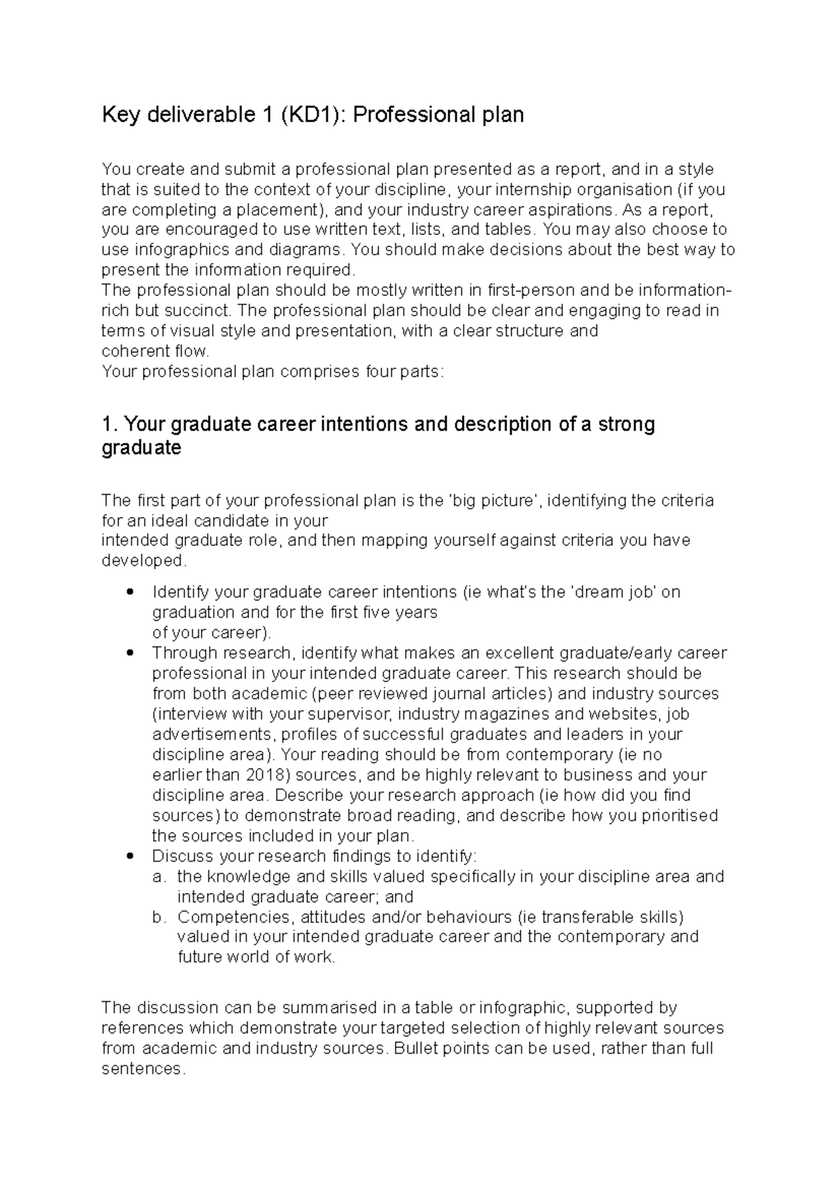 Key deliverable 1 information - Key deliverable 1 (KD1): Professional ...