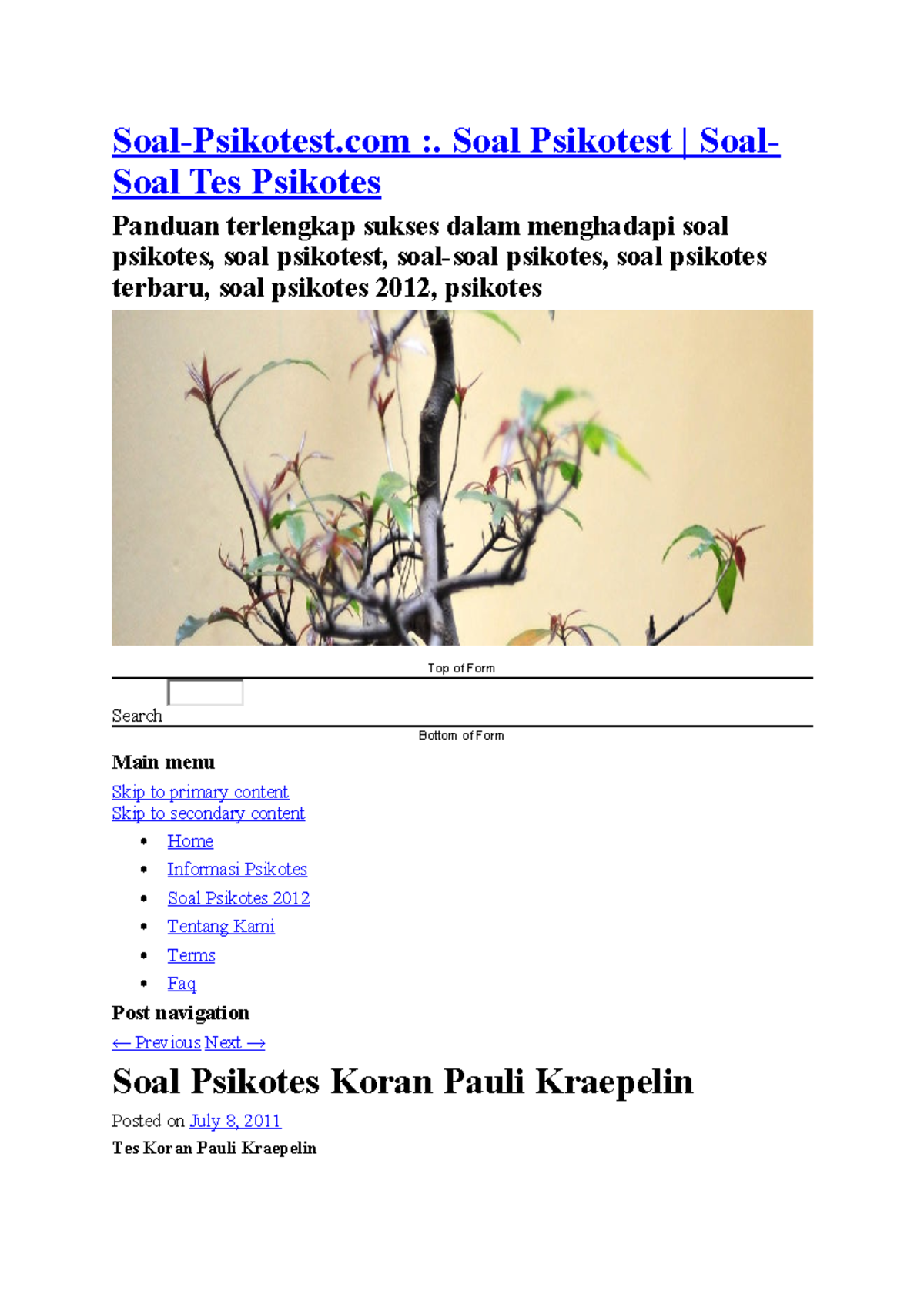 6 - pauli test pauli test - Soal-Psikotest :. Soal Psikotest | Soal ...