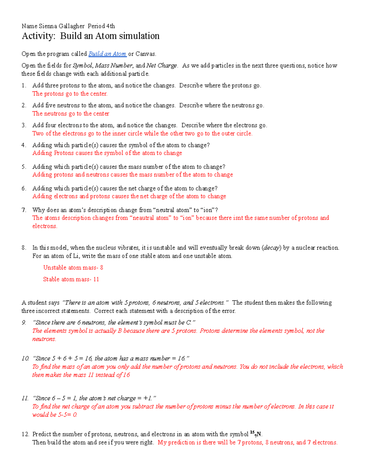 Copy of lab.Build an Atom - Name Sienna Gallagher Period 4th Activity ...