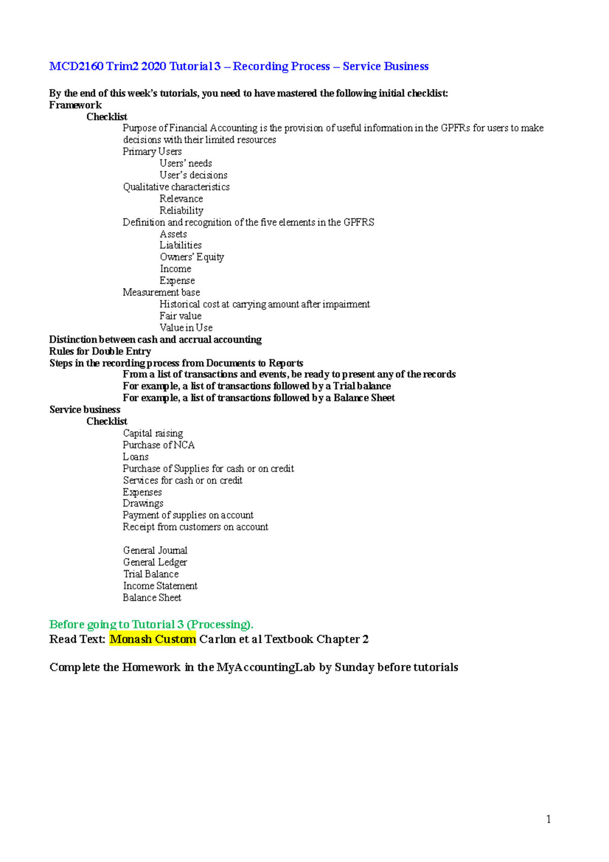Tutorial 3 Recording Process Questions - By the end of this week’s ...