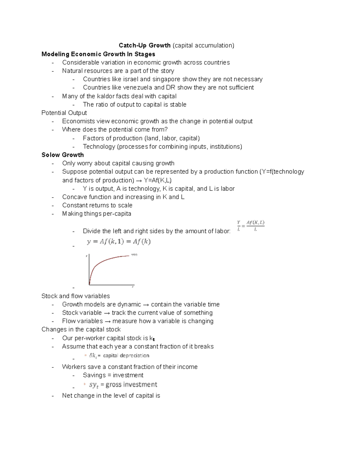 Modeling Economic Growth and Capital Accumulation - Studocu