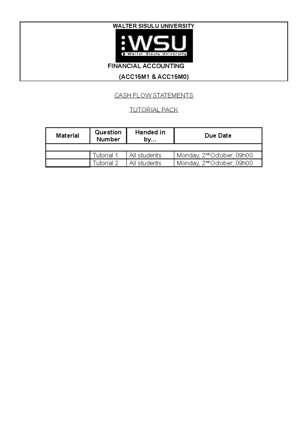 CFS week 1 reloaded - WALTER SISULU UNIVERSITY FINANCIAL ACCOUNTING ...