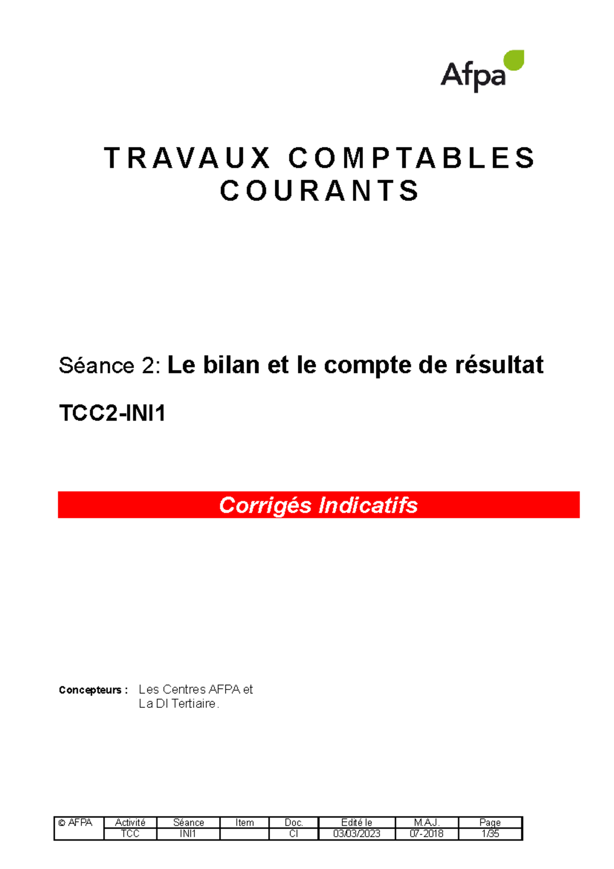 TCC2 INI1 CI 1 - exercice comptable courant - T R A V A U X C O M P T A ...