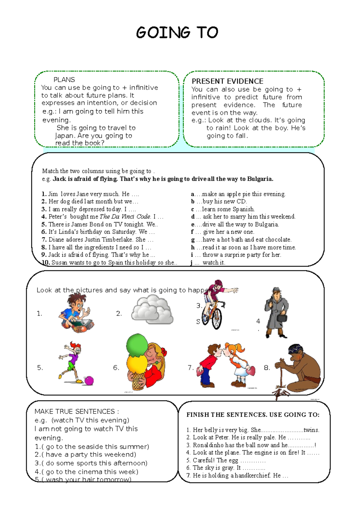 Going to - ededrfr - GOING TO PLANS You can use be going to ...