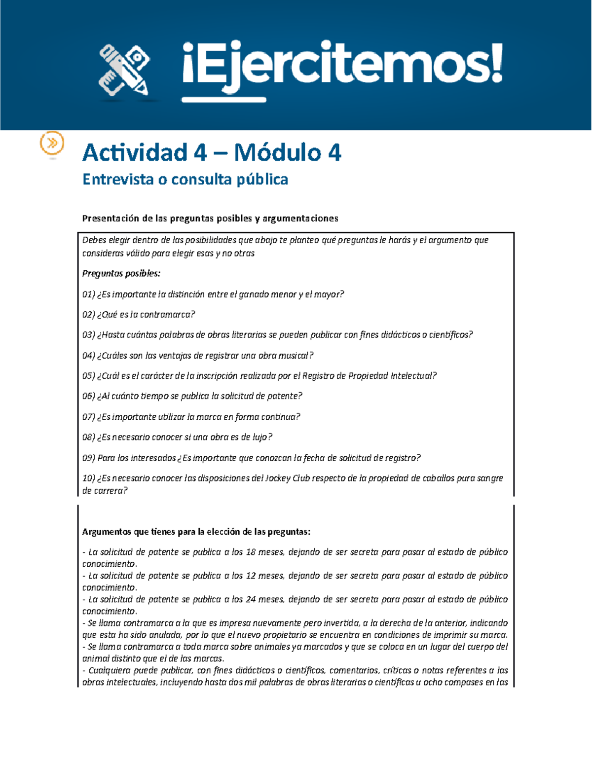Actividad 4 M4 modelo 8 dic - Actividad 4 – Módulo 4 Entrevista o consulta pública Presentación ...