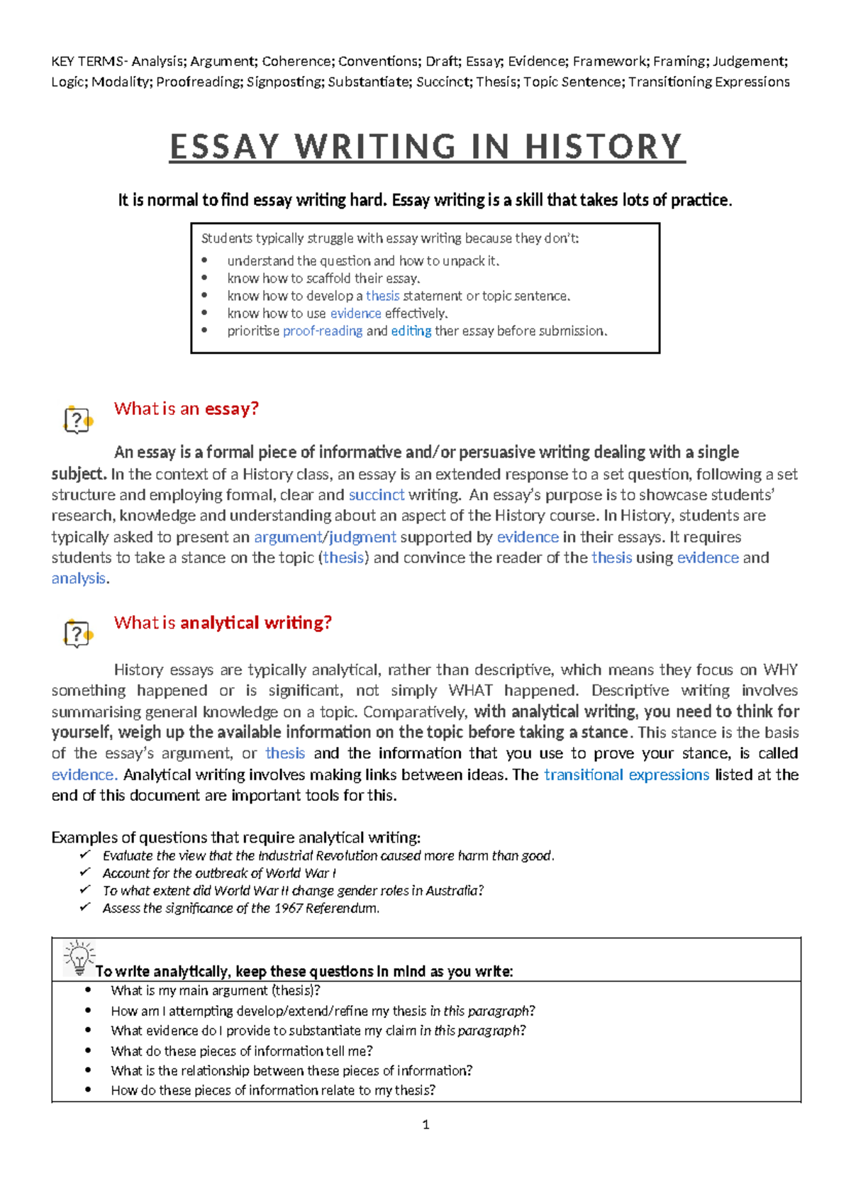 A Guide to Essay Writing in History - Logic; Modality; Proofreading ...