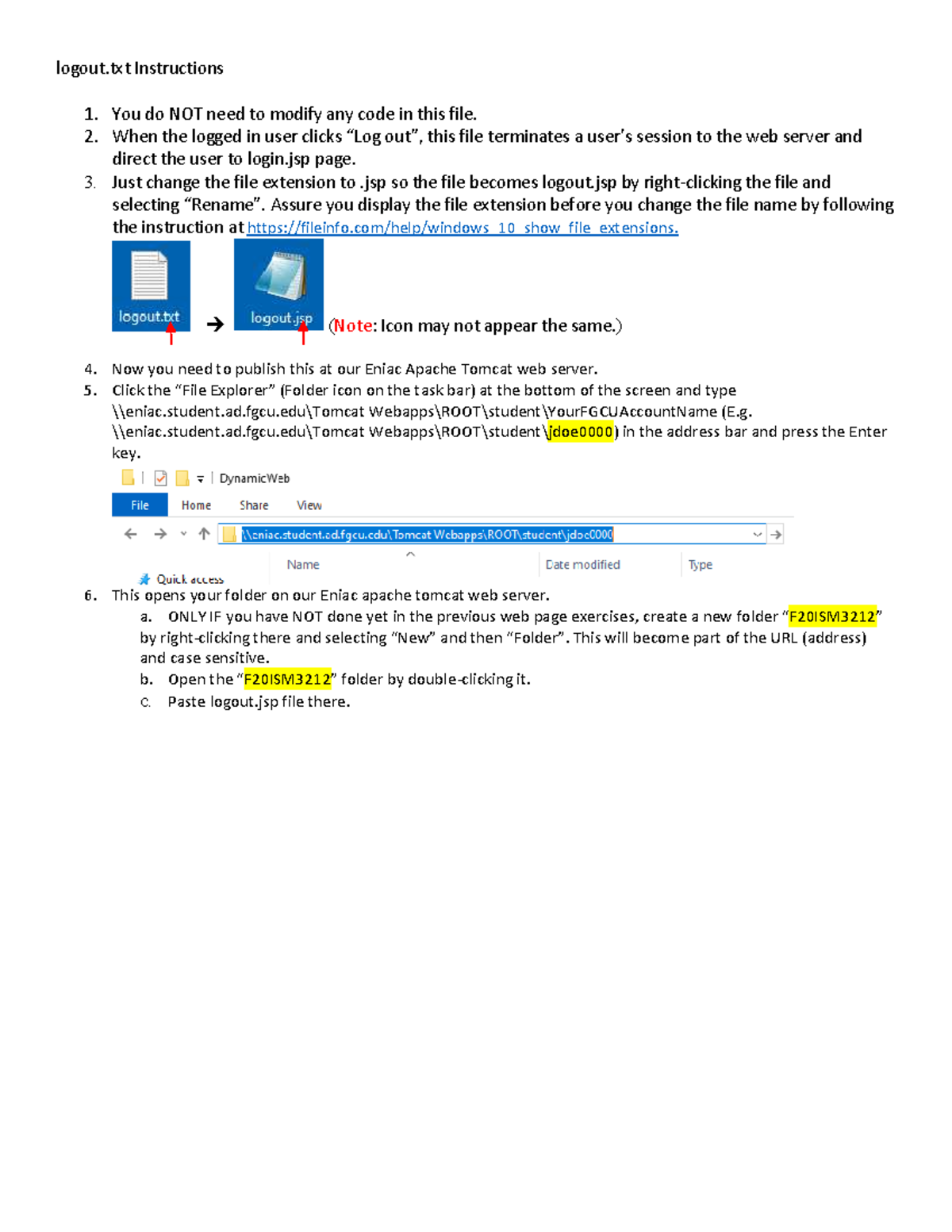 Logout Instructions - LECTURE NOTES / PRACTICE MATERIALS - logout ...