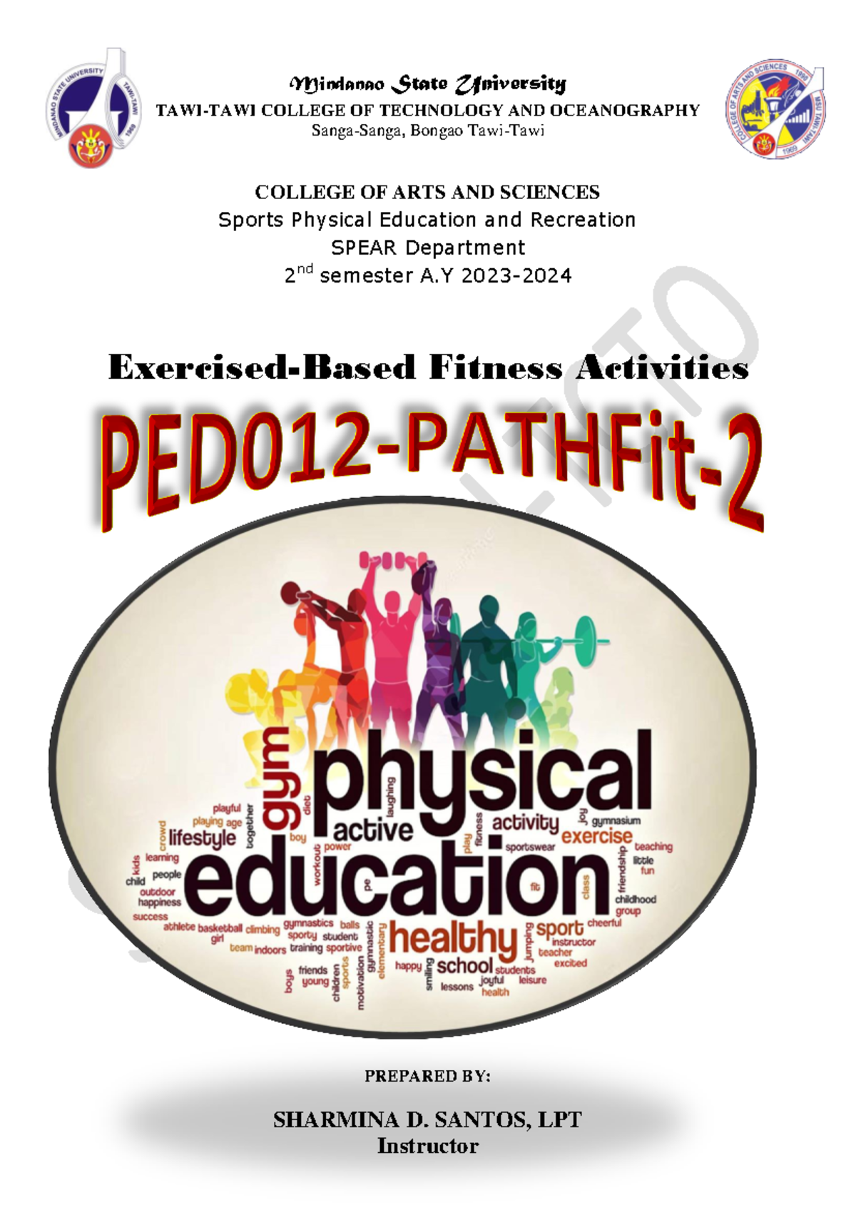 Pathfit 12 2023-2024 011053 - Mindanao State University TAWI-TAWI ...